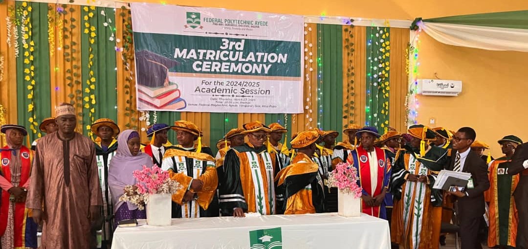 Federal Polytechnic Ayede admits 574 new students at 3rd matriculation ...